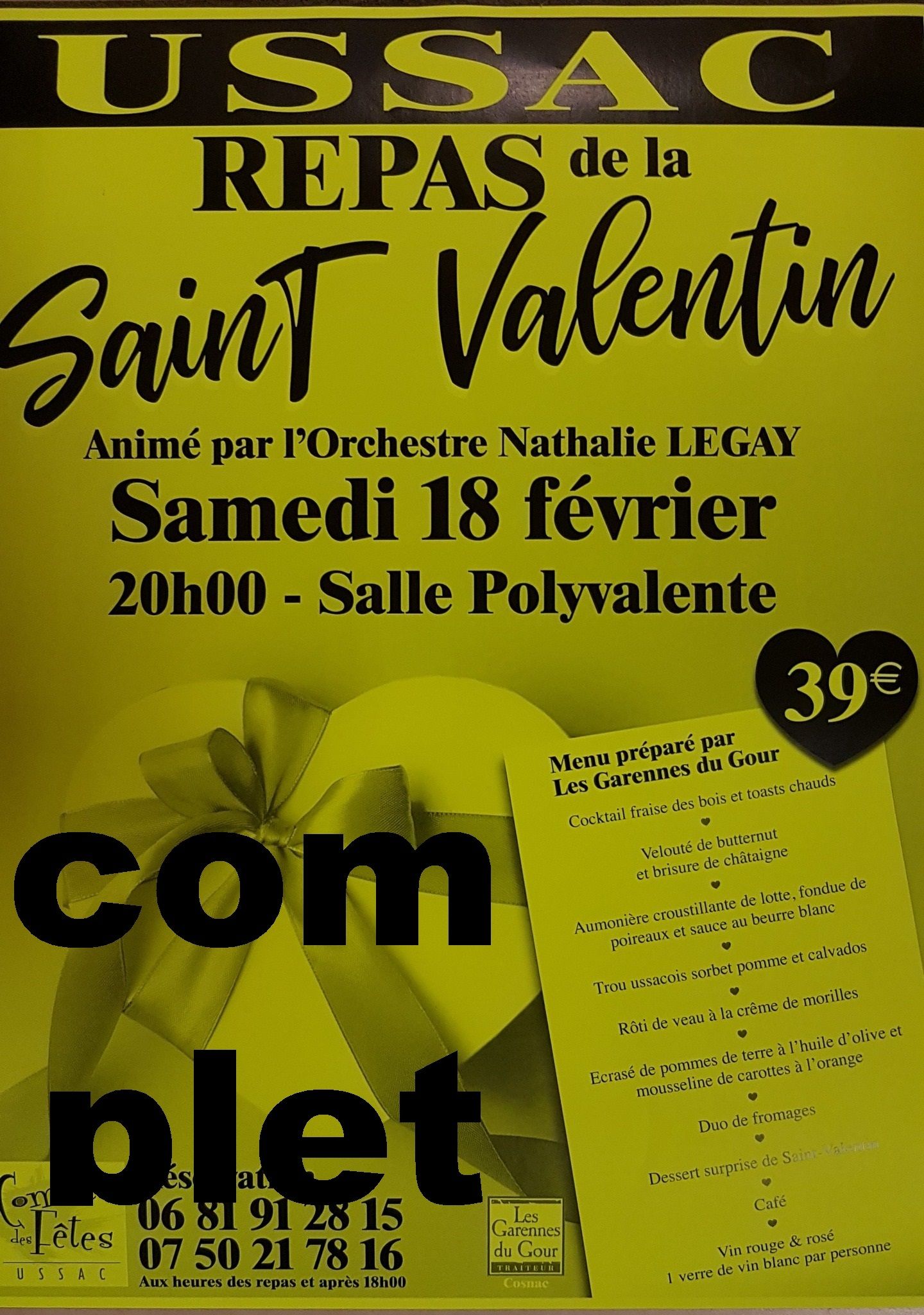 USSAC ST VALENTIN REPAS COMPLET