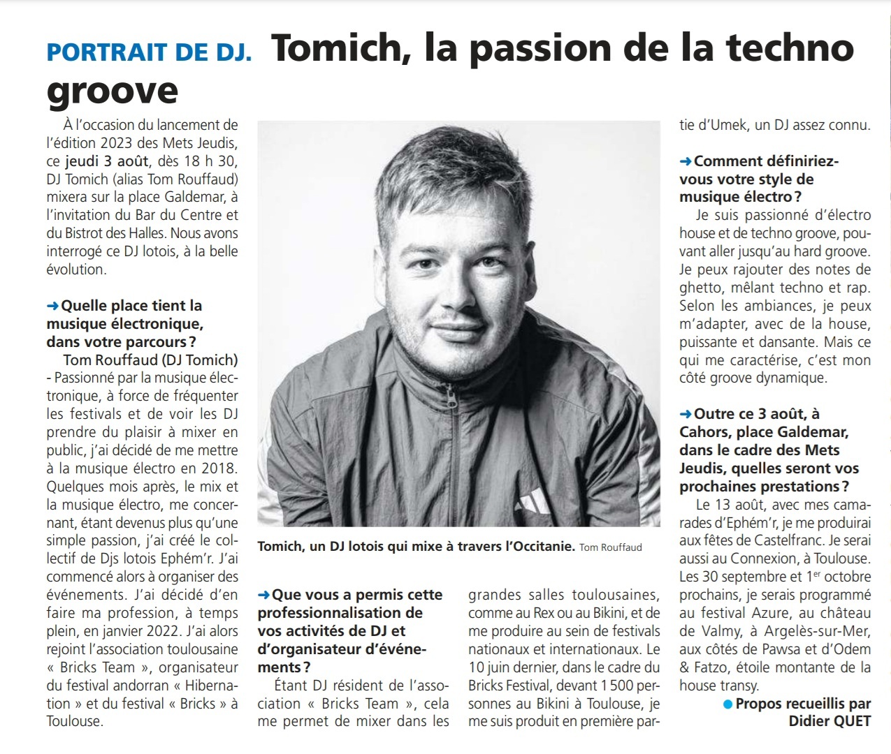 Dj Tomich Ou La Passion De La Technogroove